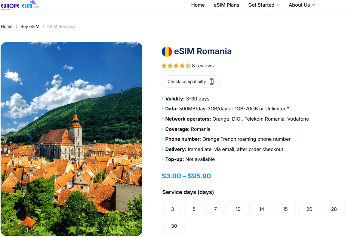 DIGI SIM Card Romania and eSIM: Detailed Guides for Tourists 2025
